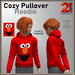 Second Life Marketplace - Cozy Pullover Hoodie [2cute] Red Silly Face